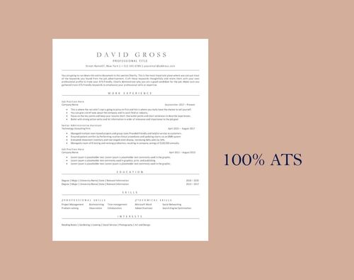 ATS Resume Template, CV template, Applicant Tracking System resume