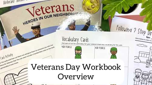 Veterans Day Language AND Articulation Workbook for Speech Therapy NO PREP