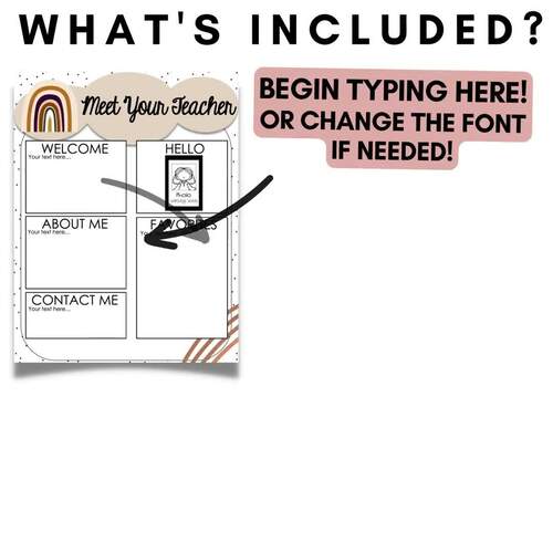 Boho Rainbow Meet the Teacher Template | Editable | TPT