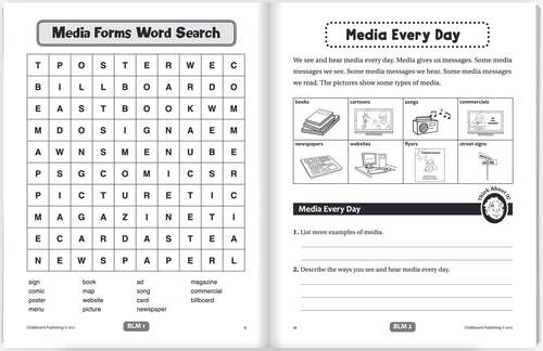 Canadian Media Literacy Activities Grades K-3 by Chalkboard Publishing