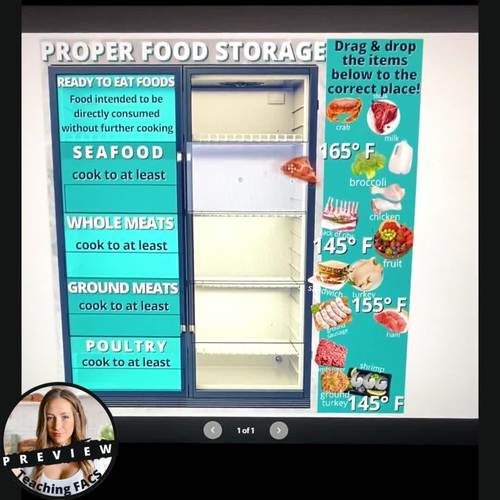 Proper Food Storage Drag and Drop Activity [FACS, FCS] by TeachingFACS