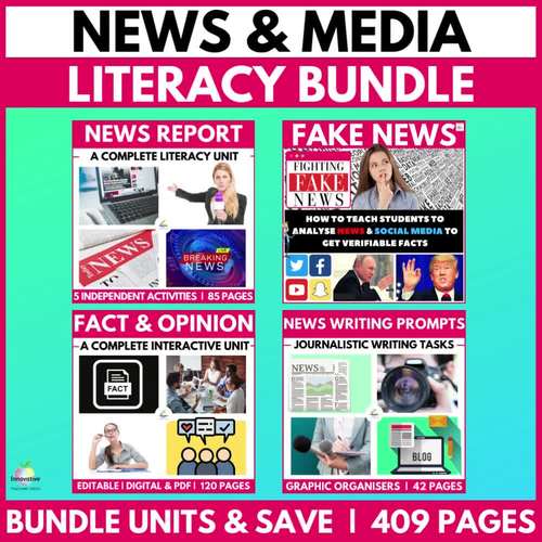 NEWS & MEDIA LITERACY BUNDLE | ANALYSIS & CREATION OF NEWS | COMPLETE UNITS