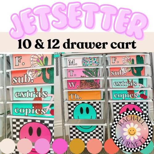 10 & 12 Drawer Cart Labels // Jetsetter ️ // Palm Springs Themed ...