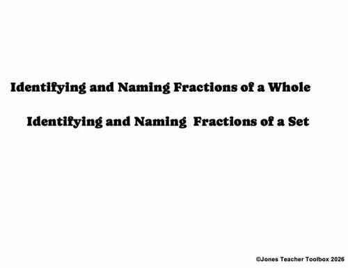 Naming Fractions of a Whole and Fractions of a Set-Google Slides Lesson