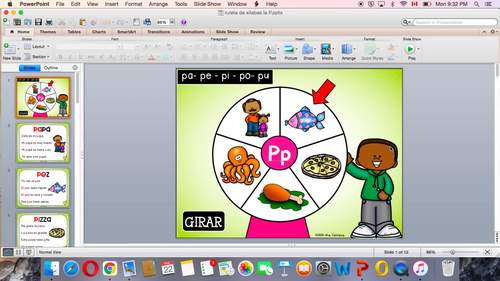 Ruleta de Sílabas en PowerPoint | Letra P | Lectura Inicial by Sra Tatiana