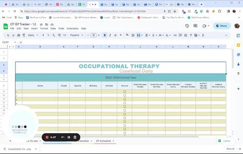 Occupational Therapy IEP To-Do List Tracker | Google Sheets ...