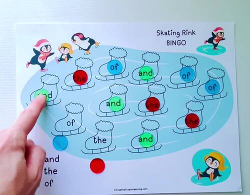 Winter Sight Word Fluency Game | Literacy Center for Kindergarten