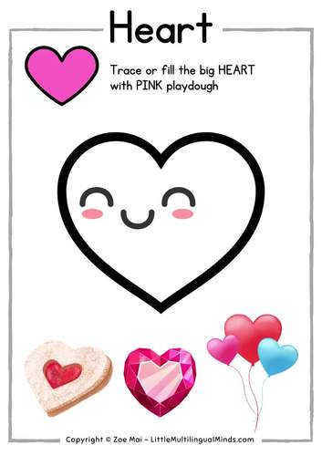 Hearts - 2D Shapes Activities Worksheets for Kindergarten - Trace, Draw ...