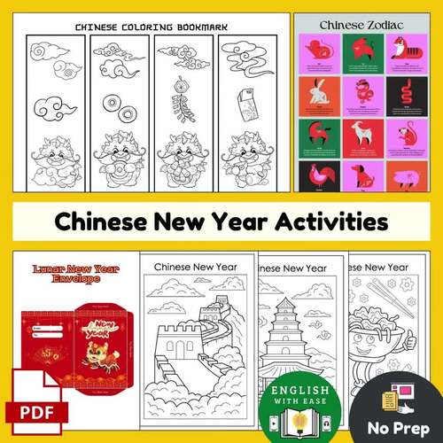 2026 Lunar New Year, Year of the Horse, Crafts, Coloring, Zodiac, Red ...