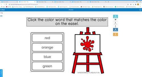 Color Matching BOOM CARDS Distance Learning by Hands-on Multilingual Fun