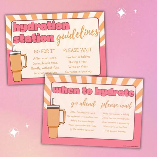 Hydration Station Sign | Water Bottle Station | Hydration Station Posters