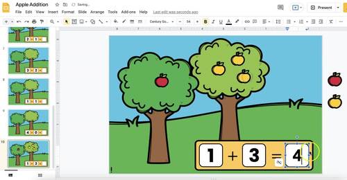 APPLE ADDITION 0-5: Math Mat, Craft, Independent Practice, & DIGITAL
