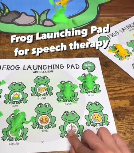 Frog Launching Pad Language a Speech Therapy Toy Companion by Panda Speech