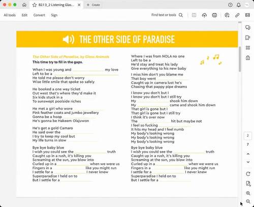 ESL Upper Intermediate Lesson: Listening to the Other Side of Paradise ESL Upper Intermediate Lesson: Listening to the Other Side of Paradise