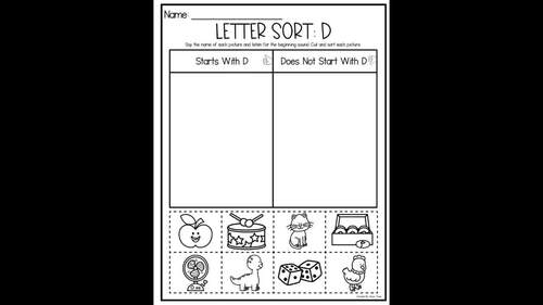 $1 Deal- Alphabet Sort - Beginning Sounds- No Prep- Back To School