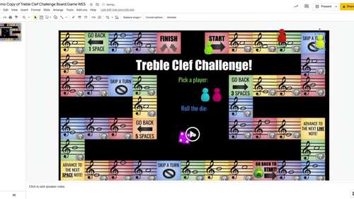 Digital Music Board Game for Google Slides- Treble Clef Challenge!