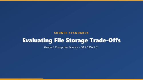 Grade 5 Computer Science: Evaluating File Storage Trade-Offs — 5.DA.S.01