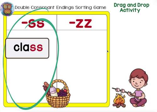SUMMER PHONICS GAME FLOSS RULE WORD SORT ELA BOOM CARDS DOUBLE FINAL ...