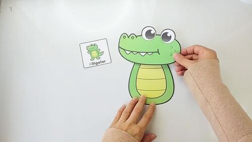 Alligator Craft Letter A Animal Coloring, Tracing and Writing Activity Set