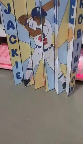Black History Month Craft Agamograph Art Jackie Robinson 42 Baseball ...