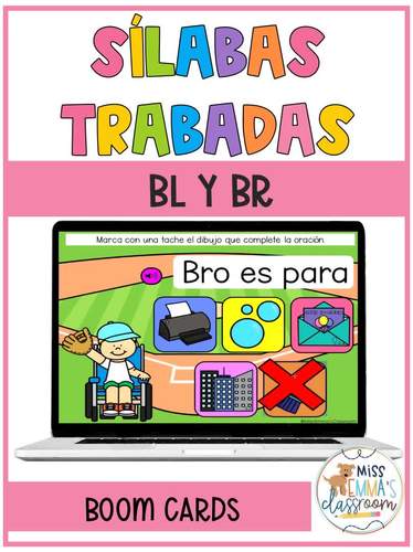 Sílabas trabadas Bl y Br Boom Cards | Digital Blends in Spanish | TPT