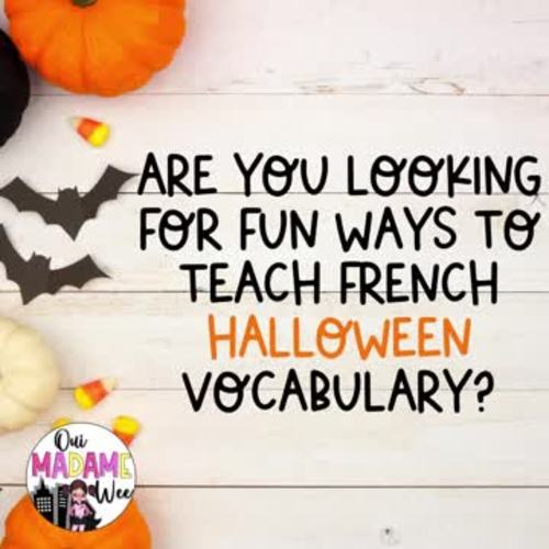 French Vocabulary Word Wall Cards - HALLOWEEN by Oui Madame Wee | TPT