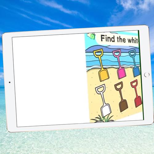 Find the WHITE Color Recognition | BOOM CARDS with audio | Beach