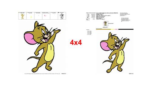 Happy Jerry mouse cartoon character embroidery designs for fans ...