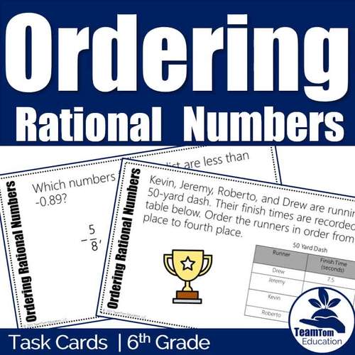Ordering Rational Numbers Task Cards by Team Tom | TPT