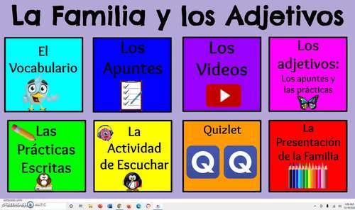 Spanish Family, Ser & Adjectives Interactive Digital Notebook - Familia ...