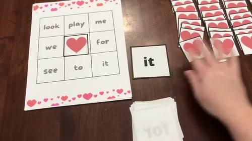 Kindergarten Valentine's Sight Word Bingo by Ashley Baker | TPT
