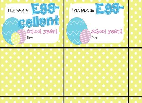 Egg Candy Beginning of Year Gift Tag- Let's have an Egg-cellent school ...