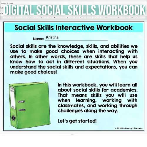 Social Skills Workbook for Academic & Classroom Skills - Digital & Print