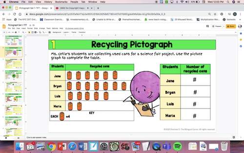 Picture Graphs for Google Classroom - Distance learning - Math activities