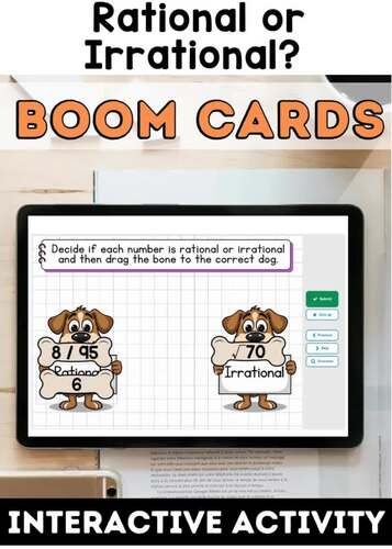 Rational or Irrational? Drag-and-Sort Boom Cards by Math and Glitter