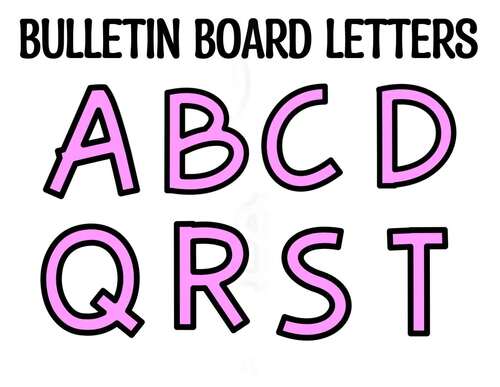 Printable Pink Bulletin Board Large Alphabet Letters, Alphabet Letters