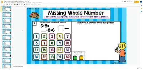 Whole Missing Numbers Digital Math Game for Google Slides and Seesaw ...