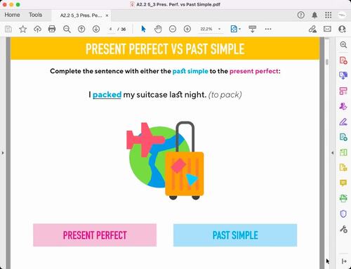 ESL Elementary Lesson: Practise the Present Perfect vs Past Simple