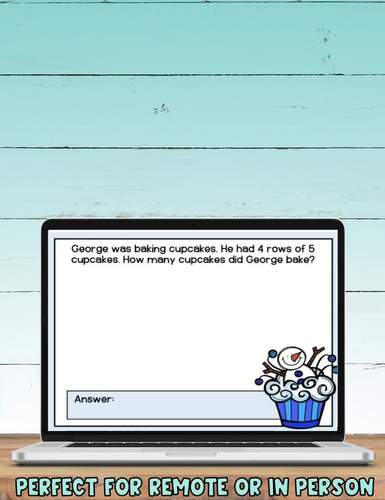 Distance Learning: Third Grade Winter Math Digital Review by Miss V in 3