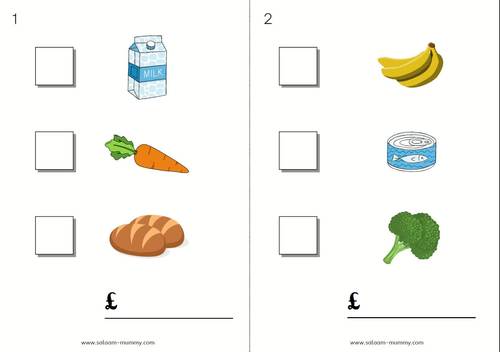 Grocery Shopping Maths Printable Activity Pack | 3-6 Years | Low Prep!