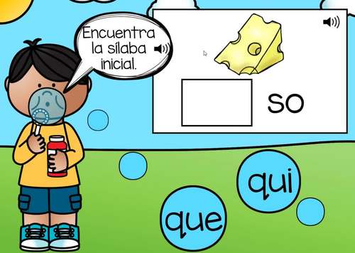 BOOM Cards Sílabas iniciales con la letra q- que, qui (Distance Learning)