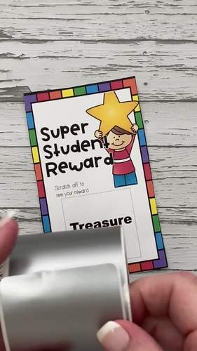 Scratch Off Star Student Reward Prize Coupons Editable BW and Color ...