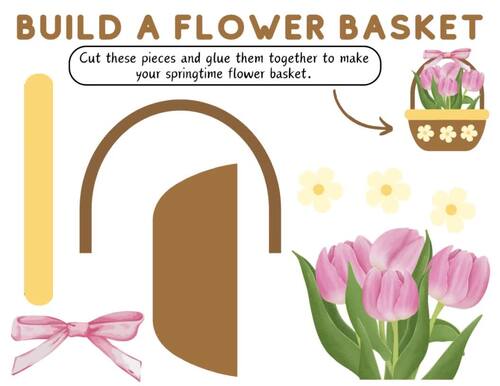 Build a Flower Basket Craft - Spring Cut & Paste Activity - Fine Motor ...