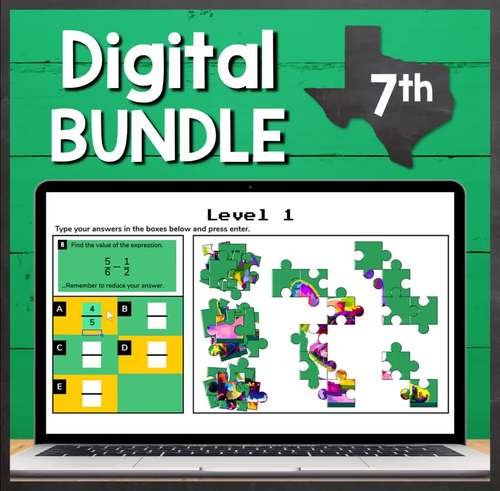 TEKS 7.3A 7.3B Rational Word Problems Google Sheets Activity BUNDLE