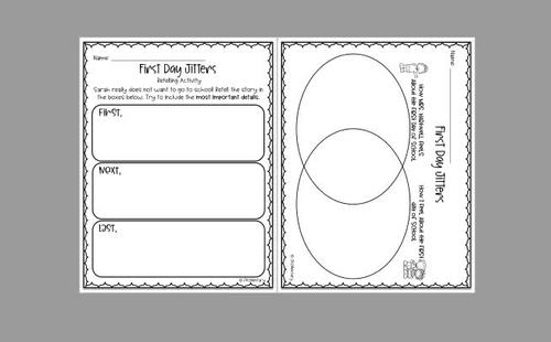 First Day Jitters Book Companion Activities | Back to School Read Aloud