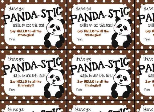 Hello Panda Cookies Testing Motivation Treat Tag- You've got panda-stic ...