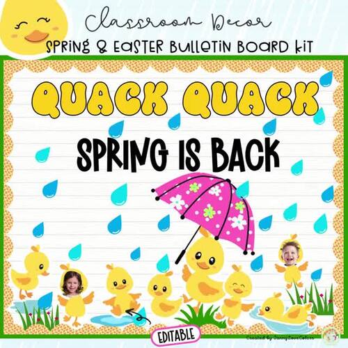 Duck Spring Bulletin Board Classroom Decor Kit | March Classroom Bulletin