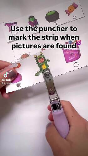 Halloween Hole Punch Picture Scavenger Hunt Fall Occupational Therapy