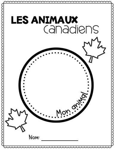 FRENCH Animals of Canada Report Research Project Template - BUNDLE