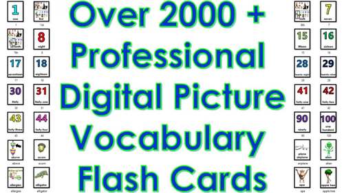 2000 + Digital Vocabulary Picture Flash Cards by Complabteacher | TPT